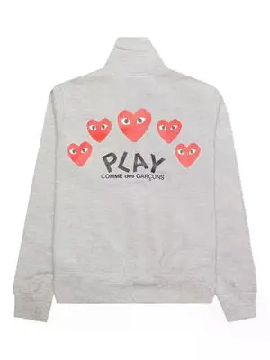 Play Comme Des Garcon Heart Logo-patch Track Jacket - Grey