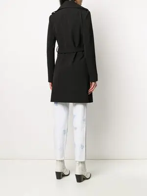 Patrizia Pepe Double Breasted Trench Coat - Black