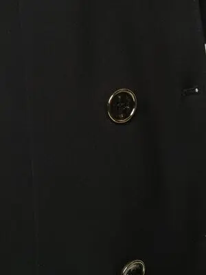 Patrizia Pepe Double Breasted Trench Coat - Black