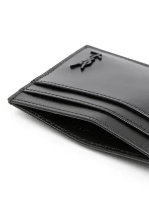 Saint Laurent Cassandre-plaque Leather Card Holder