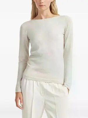 Brunello Cucinelli Long-sleeve Knitted Top - Neutrals
