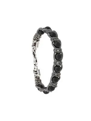 Emanuele Bicocchi Beaded Chain Bracelet - Black