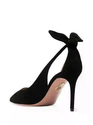 AQUAZZURA Bow Suede Pumps - Black