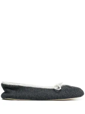 N.peal Bow Tie Slippers - Grey