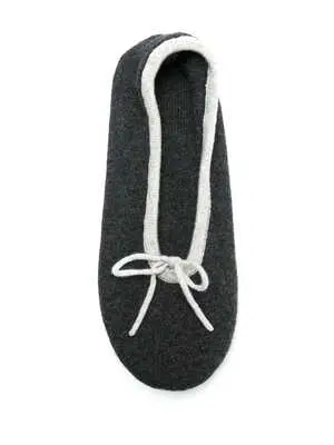N.peal Bow Tie Slippers - Grey