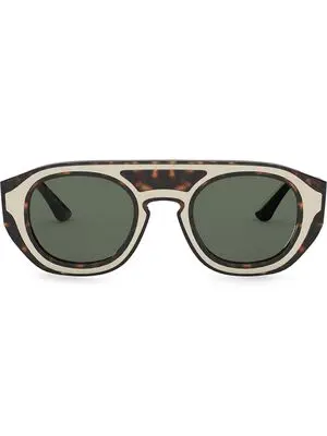 Giorgio Armani Tortoiseshell Round Frame Sunglasses - Green
