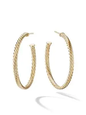 David Yurman David Yurman 18kt Yellow Gold Cablespira Hoop Earrings 88