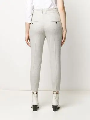 MARANT ETOILE Checkered Tailored Trousers - Grey