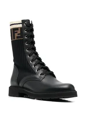 Fendi Rockoko Combat Boots - Black