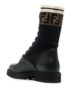 Fendi Rockoko Combat Boots - Black