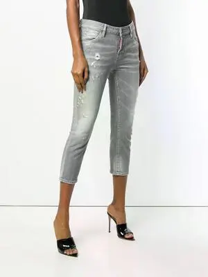 Dsquared2 Stonewashed Skinny Crop Jeans