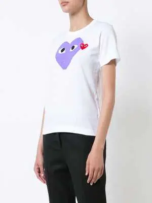 Play Comme Des Garcon Heart-print T-shirt - White