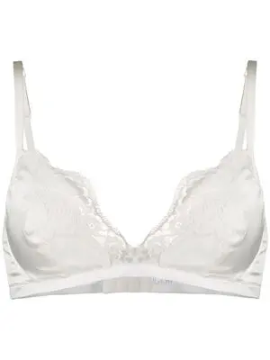 Dolce & Gabbana Lace-detail Satin Bra - White