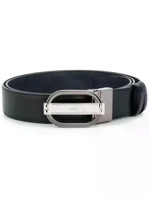 Bally Leather Belt With Oval Buckle - Black