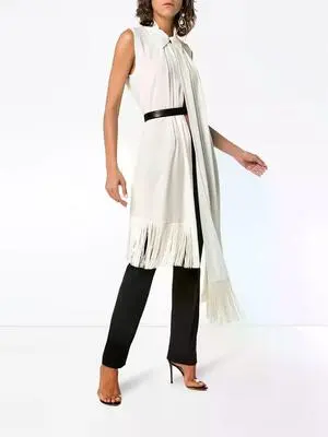 Givenchy Fringe-trimmed Silk-crepe Top