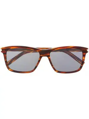 Saint Laurent Rectangular-frame Sunglasses - Brown