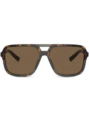 Dolce & Gabbana Tortoiseshell Aviator Sunglasses - Brown