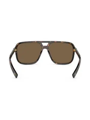 Dolce & Gabbana Tortoiseshell Aviator Sunglasses - Brown