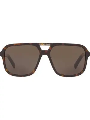 Dolce & Gabbana Dolce & Gabbana Eyewear Tortoiseshell Aviator Sunglasses Green