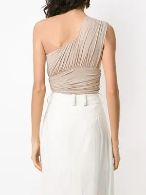 AMIR SLAMA Ruched Panel Top - Neutrals