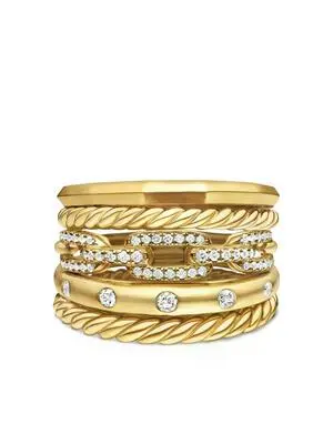 David Yurman 18kt Yellow Stax Diamond Ring - Gold