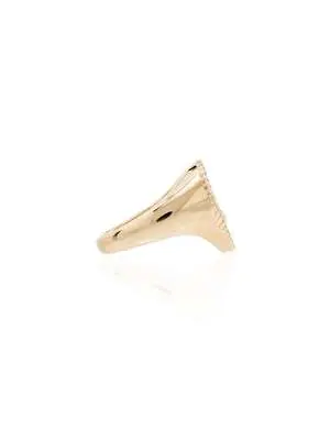 Yvonne Léon 9kt Yellow Heart Signet Ring With Diamond