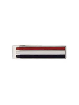 Thom Browne Rwb-stripe Tie Bar - White
