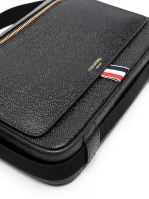 Thom Browne Pebble Grain Reporter Bag - Black