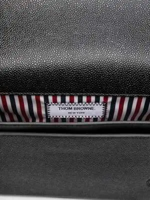 Thom Browne Pebble Grain Reporter Bag - Black