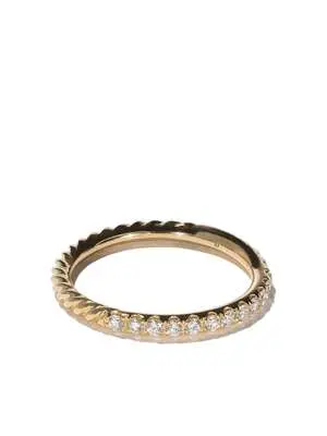 David Yurman David Yurman 18kt Yellow Gold Cable Collectibles Diamond Stack Ring 88adi