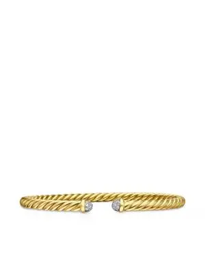 David Yurman 18kt Yellow Cablespira Diamond Bracelet - Gold