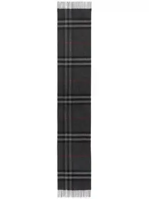 Burberry The Classic Check Cashmere Scarf Grey