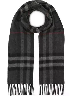Burberry The Classic Check Cashmere Scarf - Grey