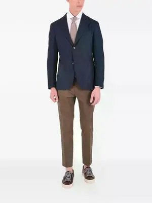 DELL'OGLIO Cropped Chino Trousers - Brown