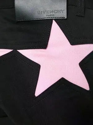 Givenchy Cotton Blend Star Motif Skinny Jeans
