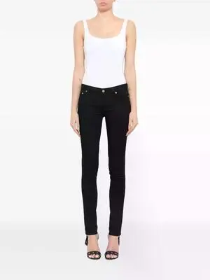 Givenchy Cotton Blend Star Motif Skinny Jeans - Black