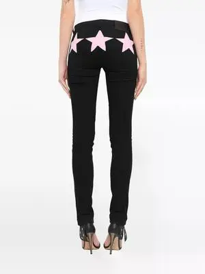 Givenchy Cotton Blend Star Motif Skinny Jeans