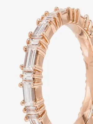 SUZANNE KALAN 18kt Rose Gold Baguette Diamond Ring