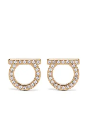 FERRAGAMO Gancini Stud Earrings - Gold