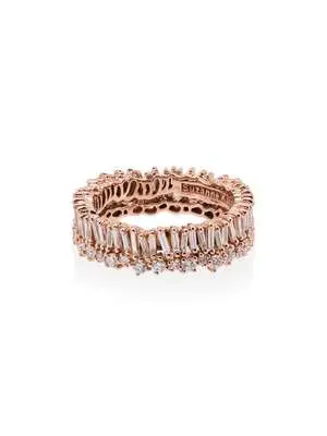 SUZANNE KALAN 18kt Rose Gold Diamond Eternity Ring - Pink