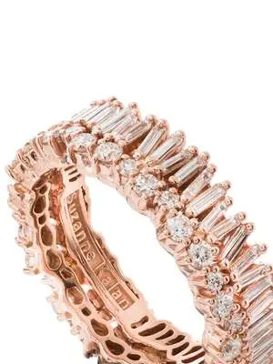 SUZANNE KALAN 18k Rose Gold Diamond Double Bliss Eternity Band - Pink