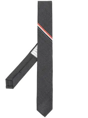 Thom Browne Rwb Stripe Wool Tie - Grey