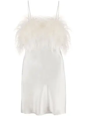 GILDA & PEARL Camille Satin Slip Dress - White