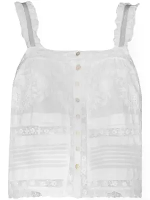 LoveShackFancy Sully Cropped Top