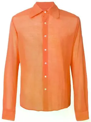 WALTER VAN BEIRENDONCK 2000s Embroidered Shirt - Orange