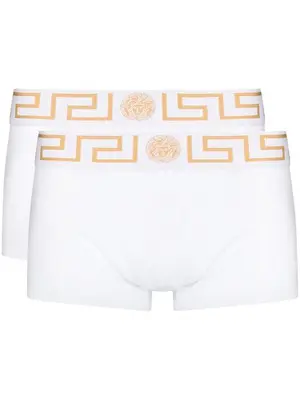 Versace Greca Border Boxer Briefs - White
