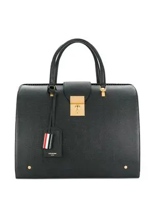 Thom Browne Mr. Thom Pebbled-leather Holdall - Black