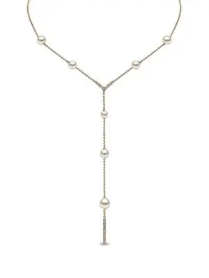 Yoko London 18kt Yellow Pearl And Diamond Necklace - Gold