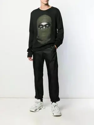 IH NOM UH NIT Balaclava Print Sweatshirt - Black