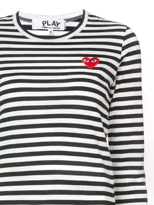 Play Comme Des Garcon Striped Long Sleeve T-shirt - Black